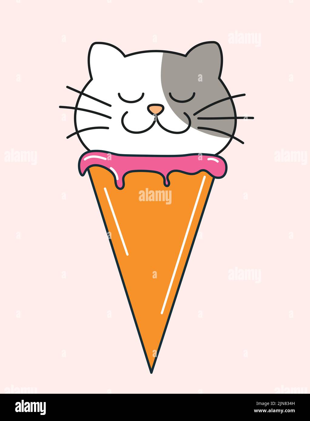 Ice cream cat Stock Vector Image & Art - Alamy
