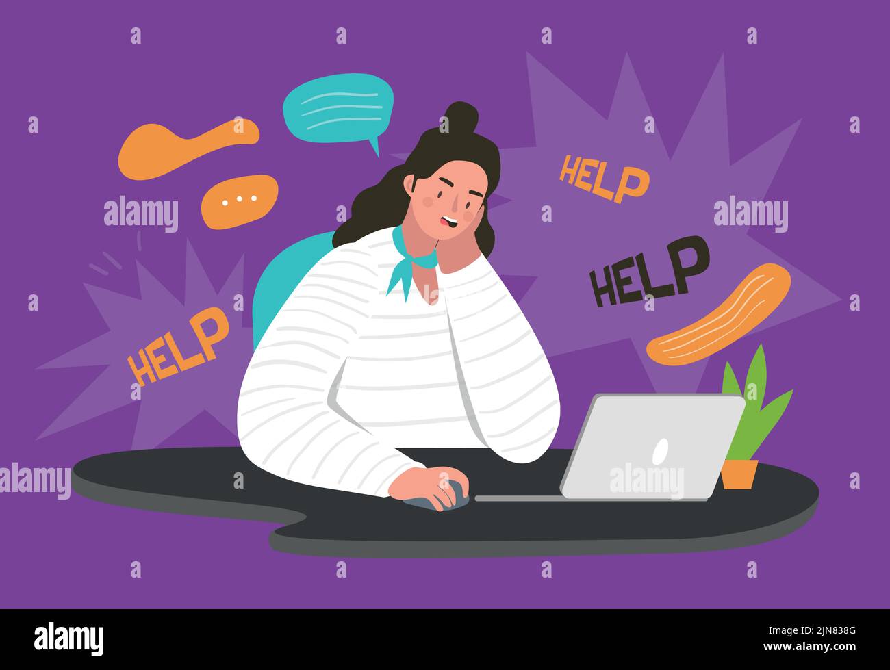 Overwhelmed woman concept Stock Vector Image & Art - Alamy