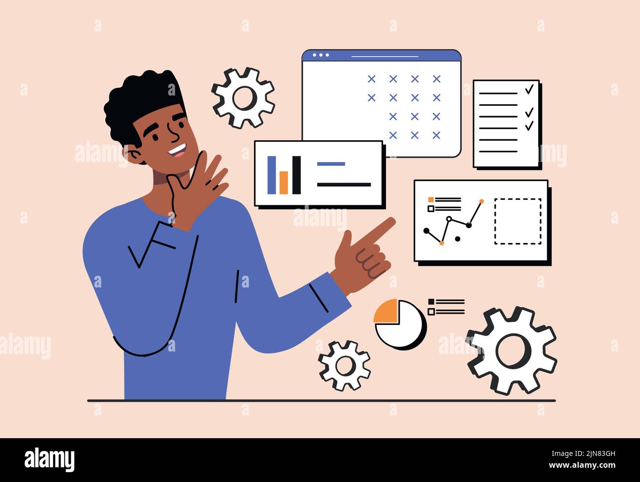 Man with tasks Stock Vector Image & Art - Alamy