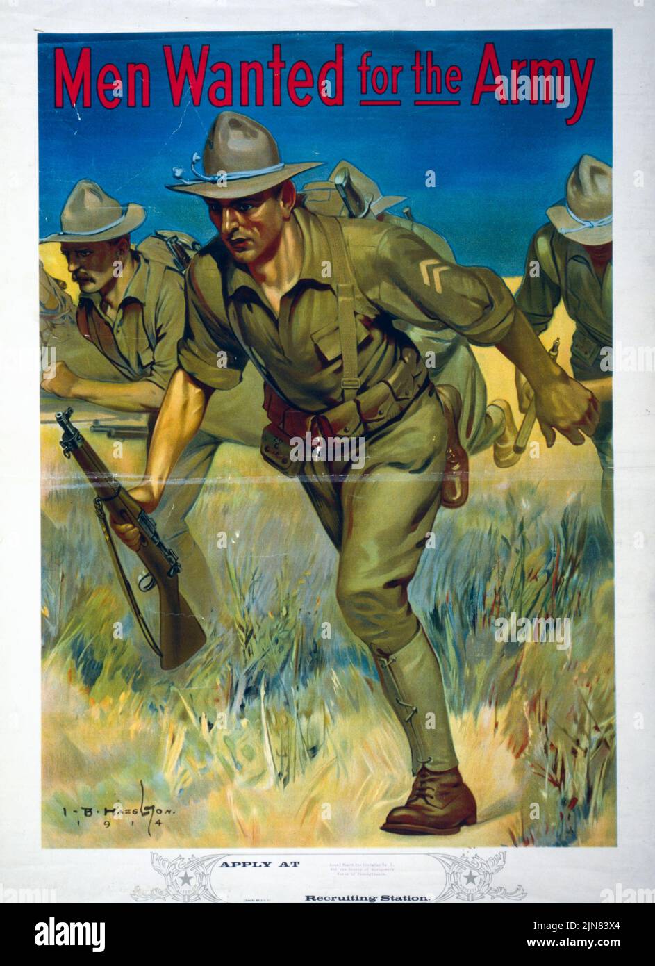 Men wanted for the Army (1914) American World War I era poster by Isaac ...