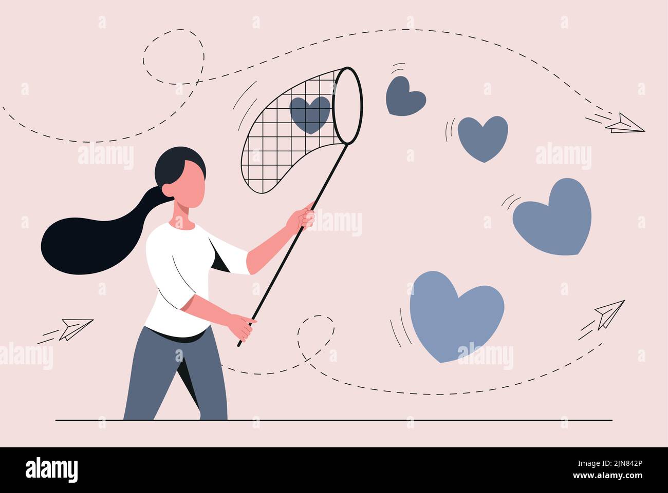 Happy woman trying catch hi-res stock photography and images - Alamy