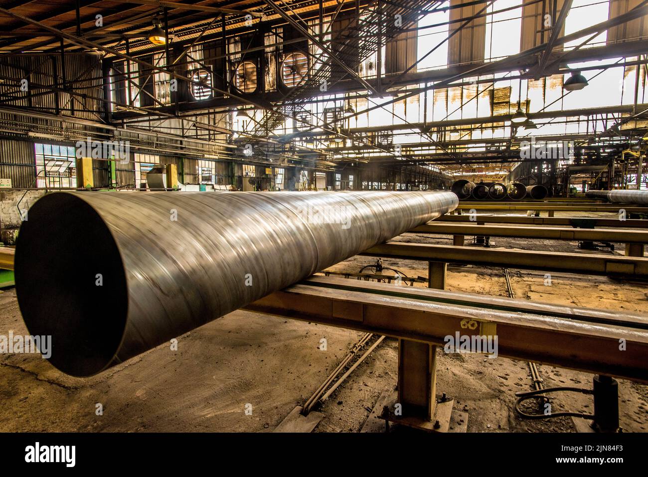 Pipe manufacturing plant Stock Photo - Alamy