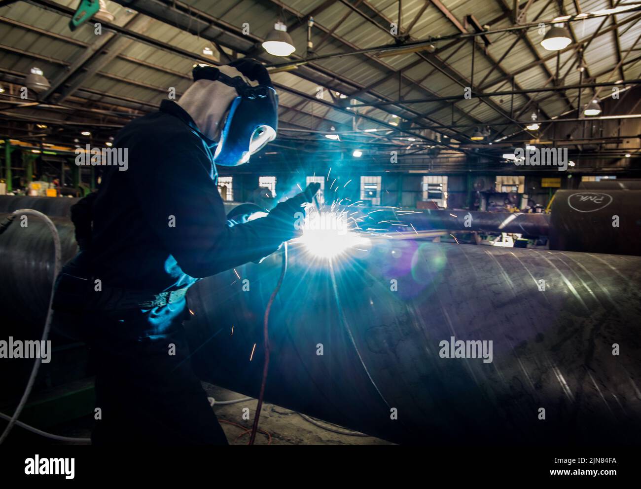 Pipe manufacturing plant Stock Photo - Alamy