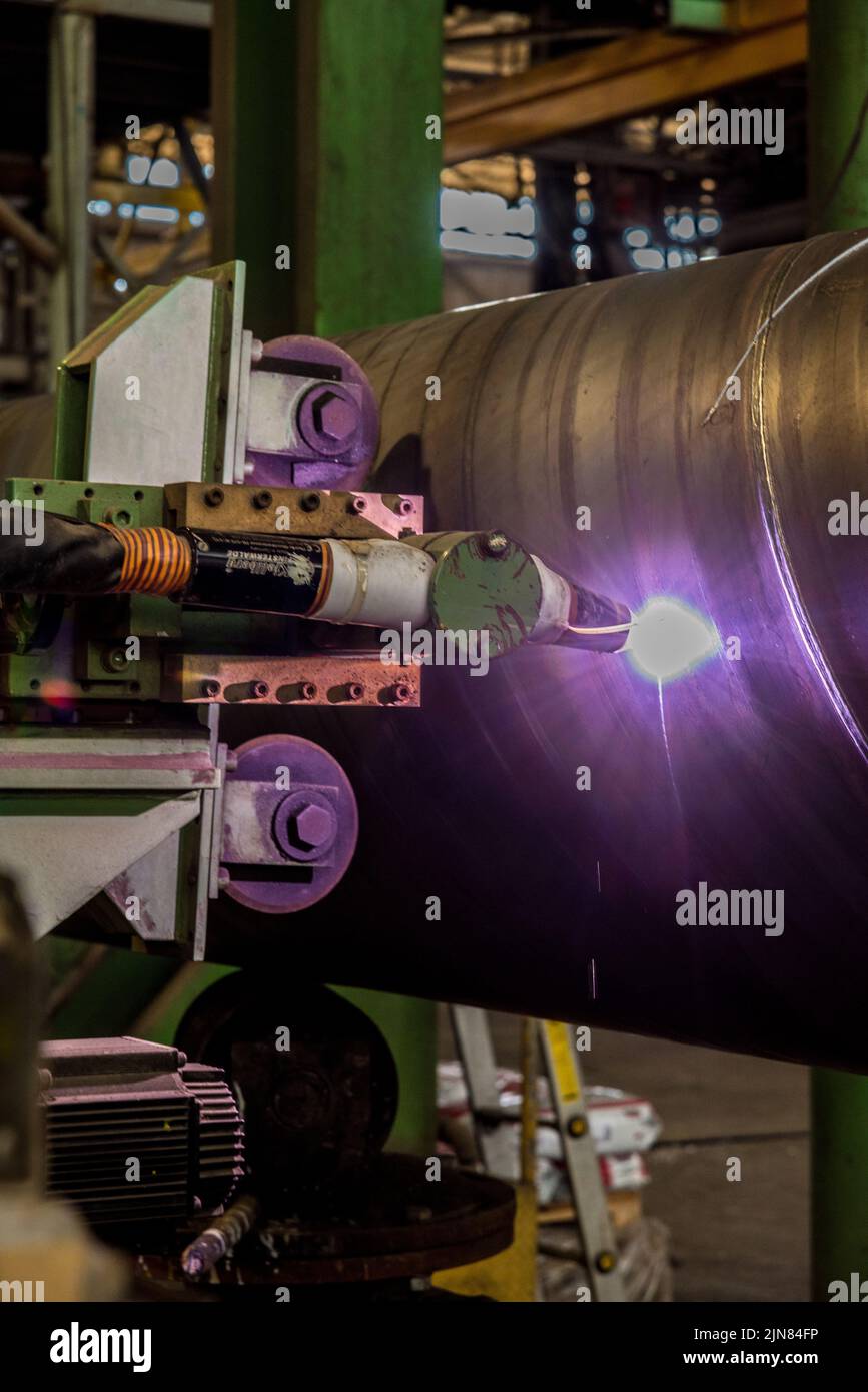 Pipe manufacturing plant Stock Photo - Alamy
