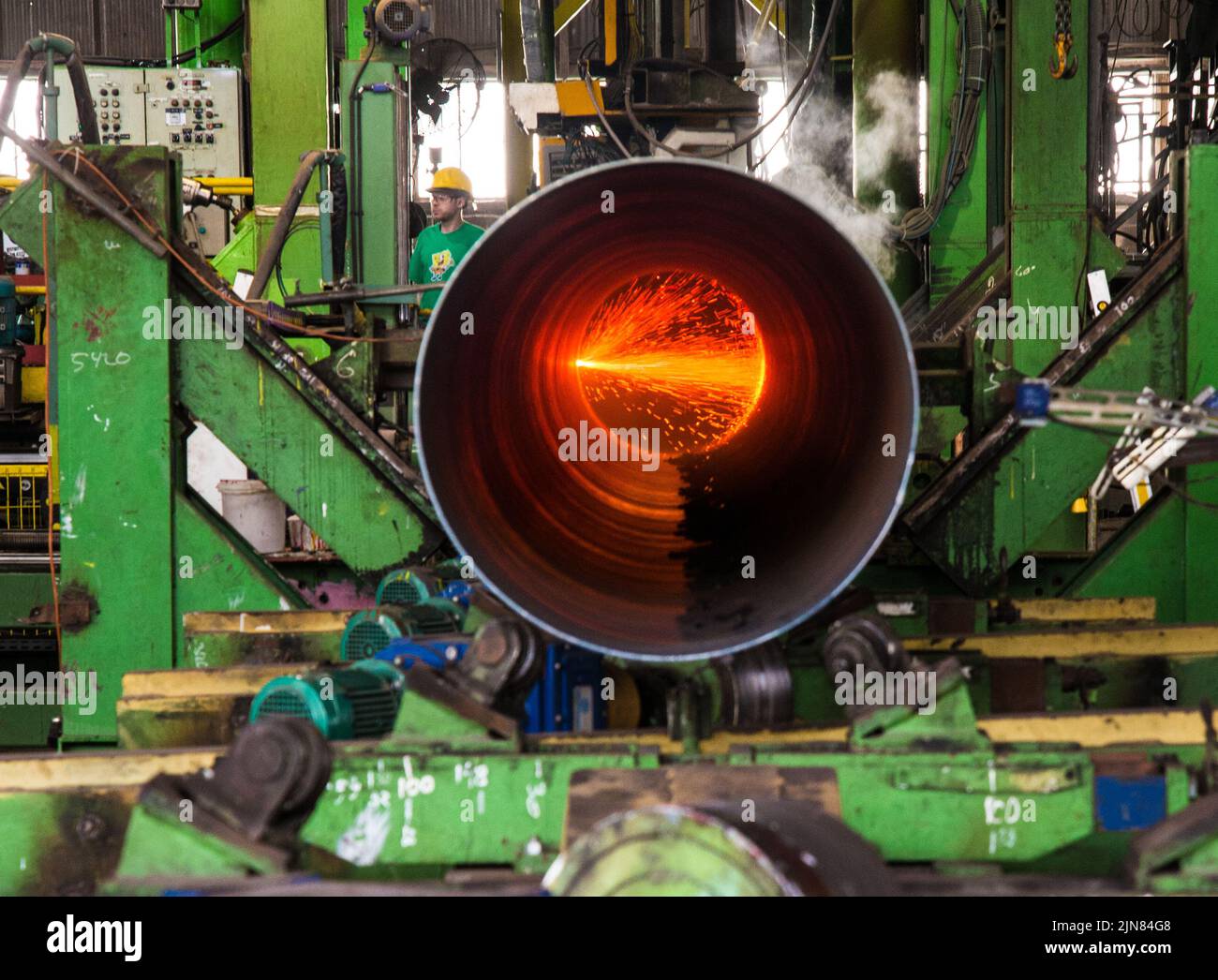 Pipe manufacturing plant Stock Photo - Alamy