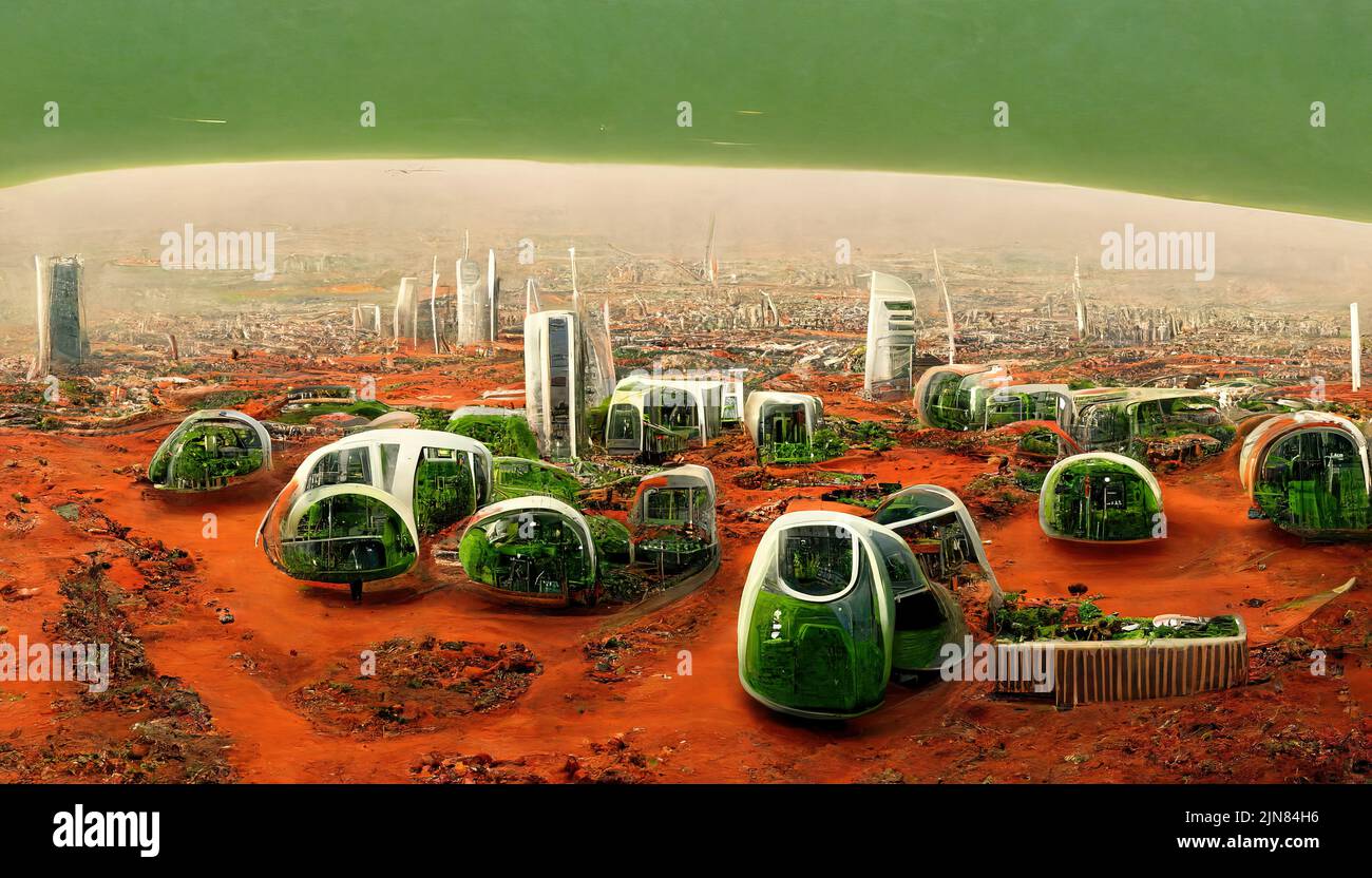 Mars terraforming, conceptual illustration Stock Photo - Alamy