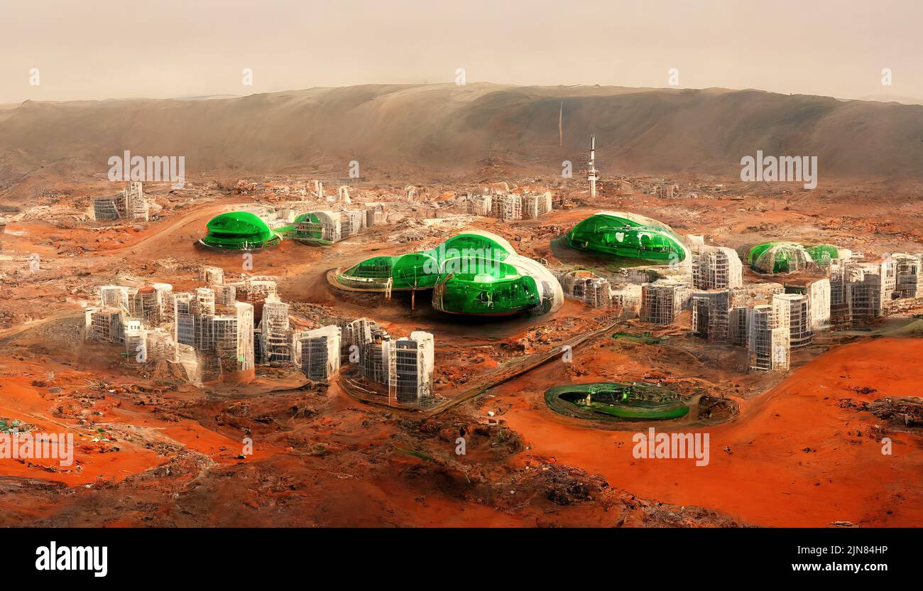 Mars terraforming, conceptual illustration Stock Photo - Alamy