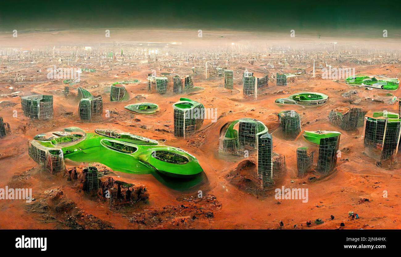 Mars terraforming, conceptual illustration Stock Photo - Alamy