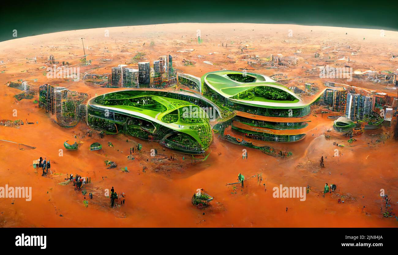 Mars terraforming, conceptual illustration Stock Photo - Alamy