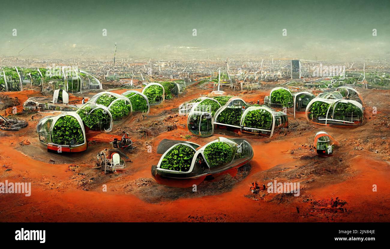 Mars terraforming, conceptual illustration Stock Photo - Alamy