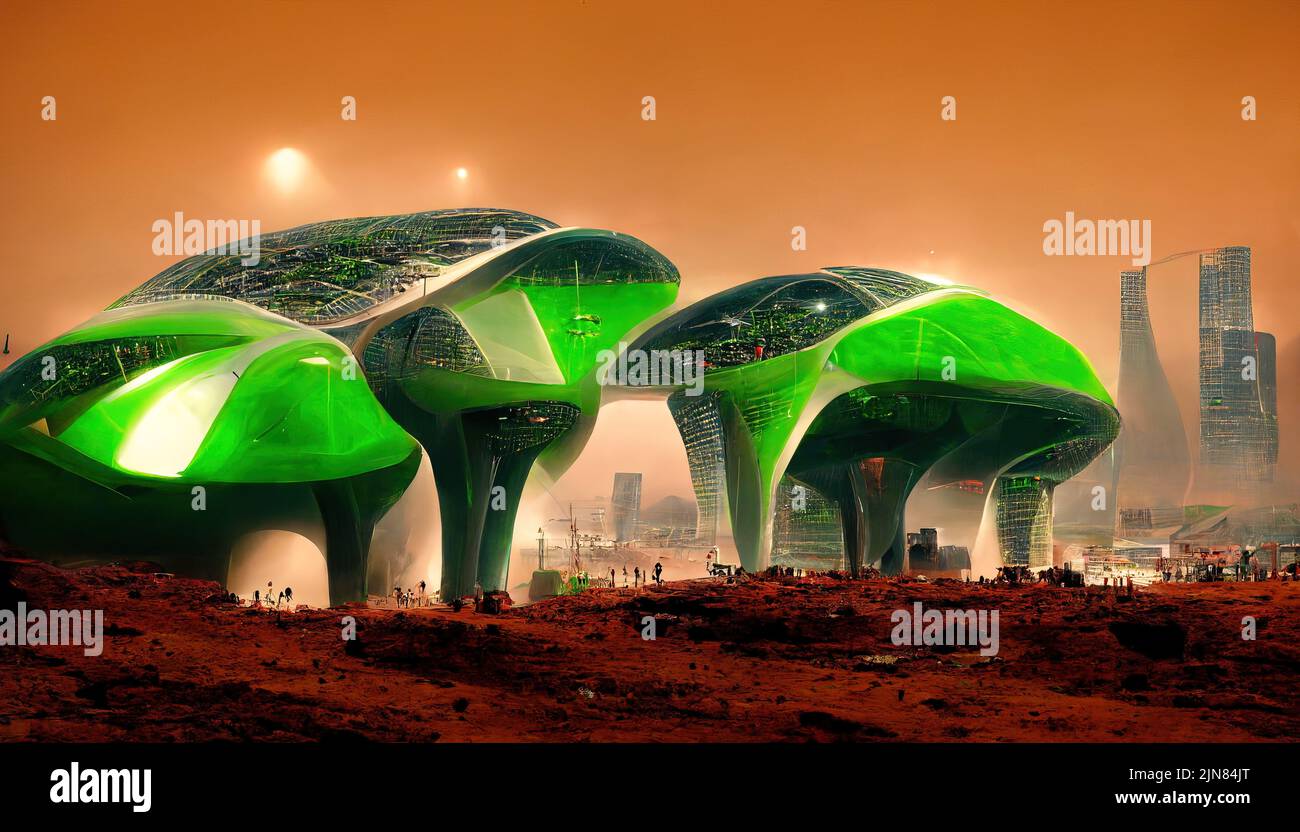 Mars terraforming, conceptual illustration Stock Photo - Alamy