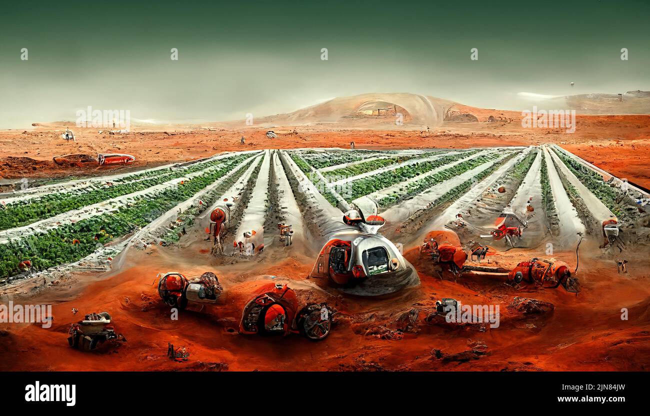 Mars terraforming, conceptual illustration Stock Photo - Alamy