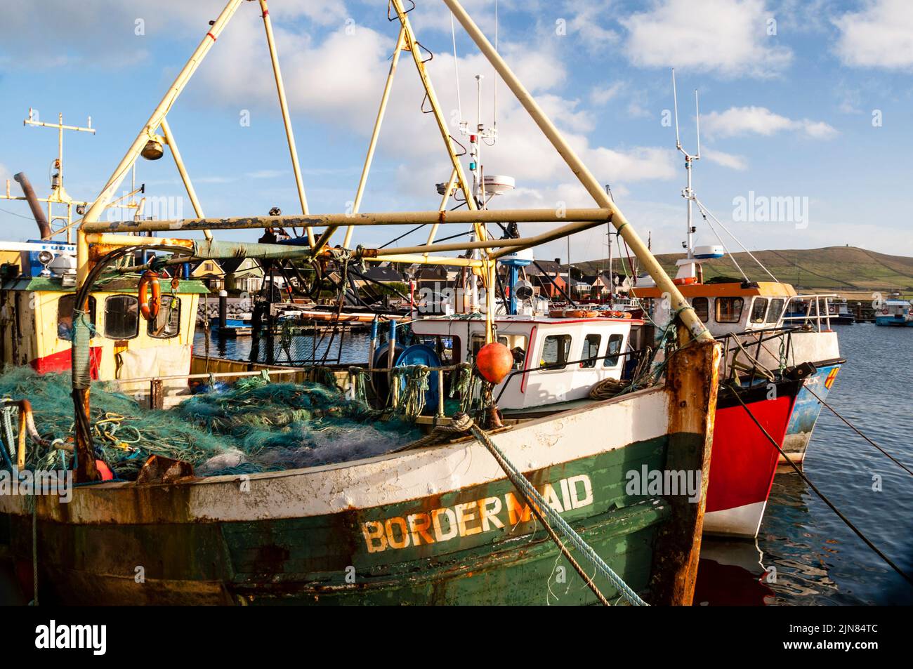 Fishing boats in the Irish Port Town of Dingle on the Dingle Peninsula ...