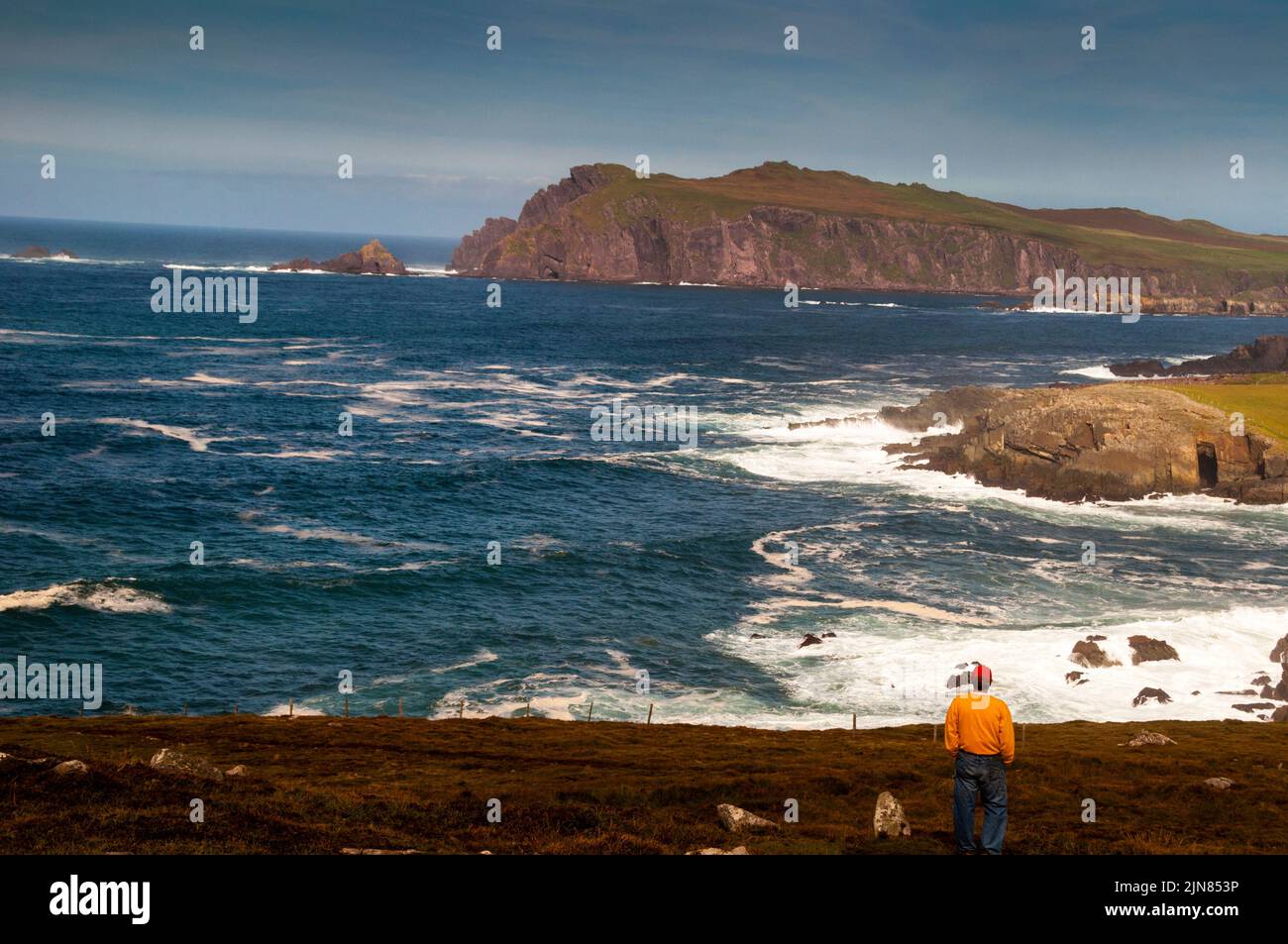 Dunmore Head promontory and most western point of Ireland on Dingle ...