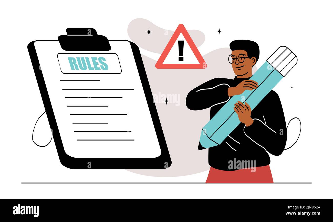 Man with rules Stock Vector Image & Art - Alamy