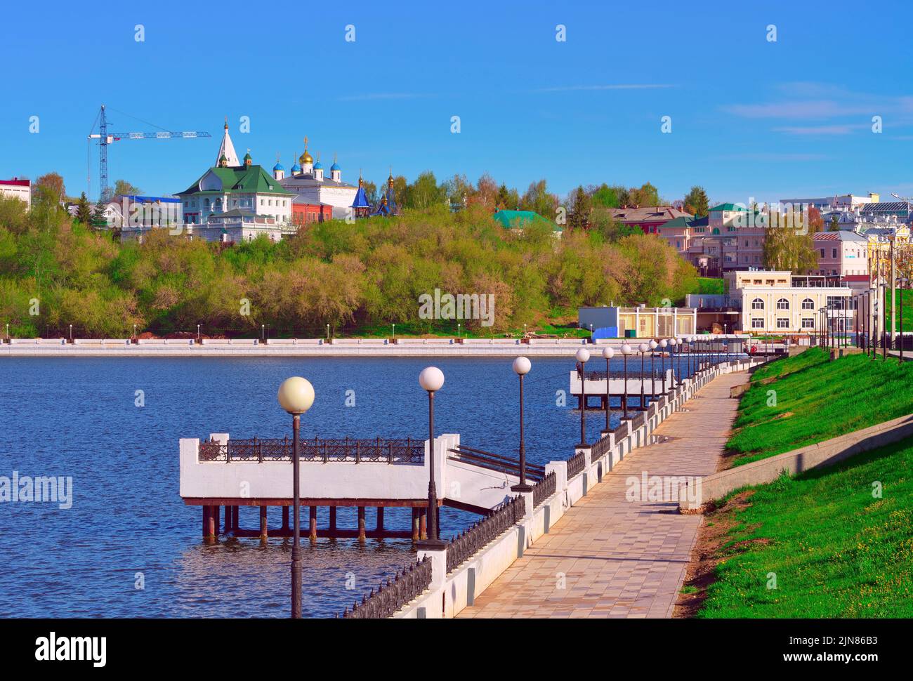 The embankment of the Volga River Bay. The historical center of the ...