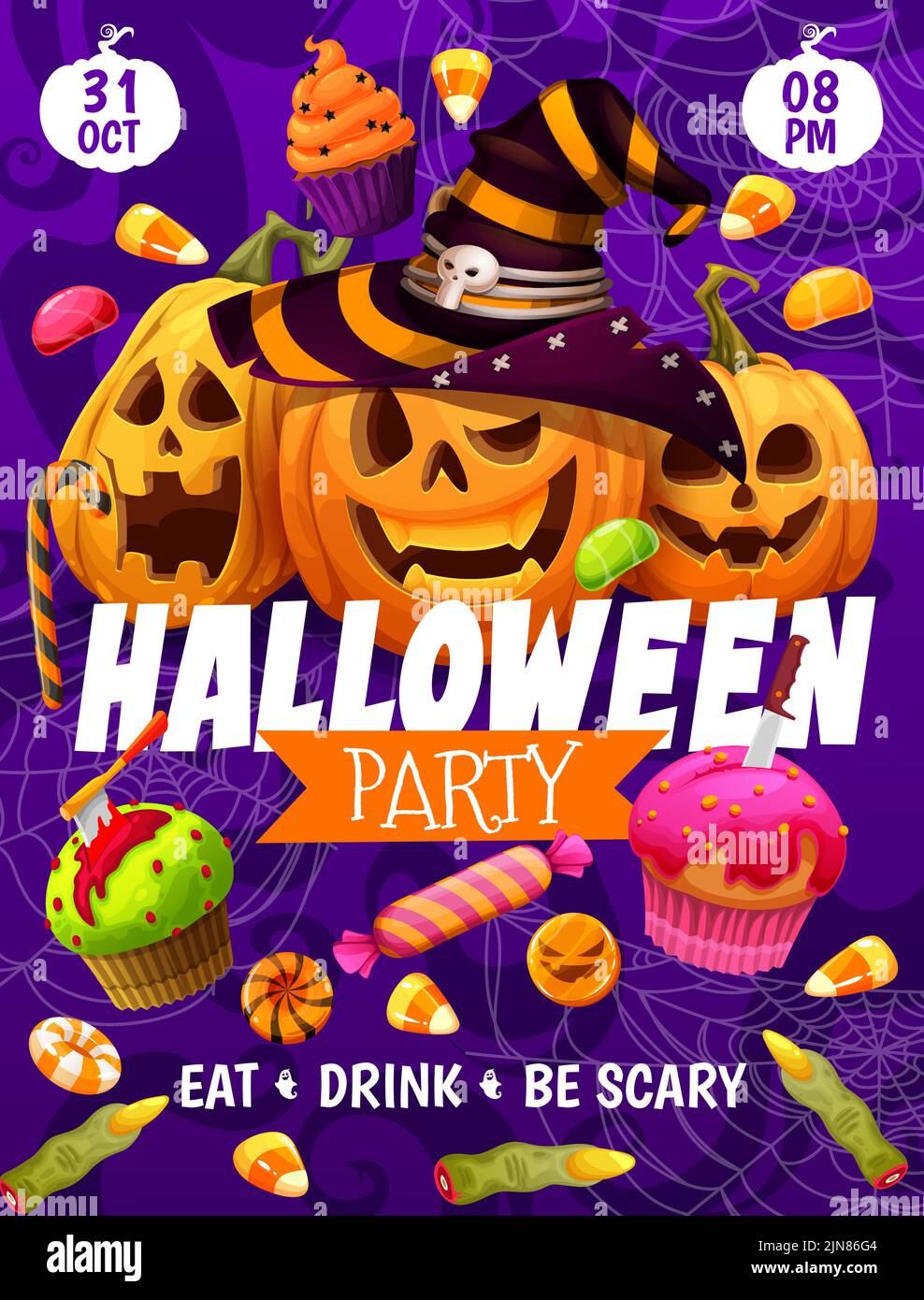 Food in cobweb Stock Vector Images - Alamy