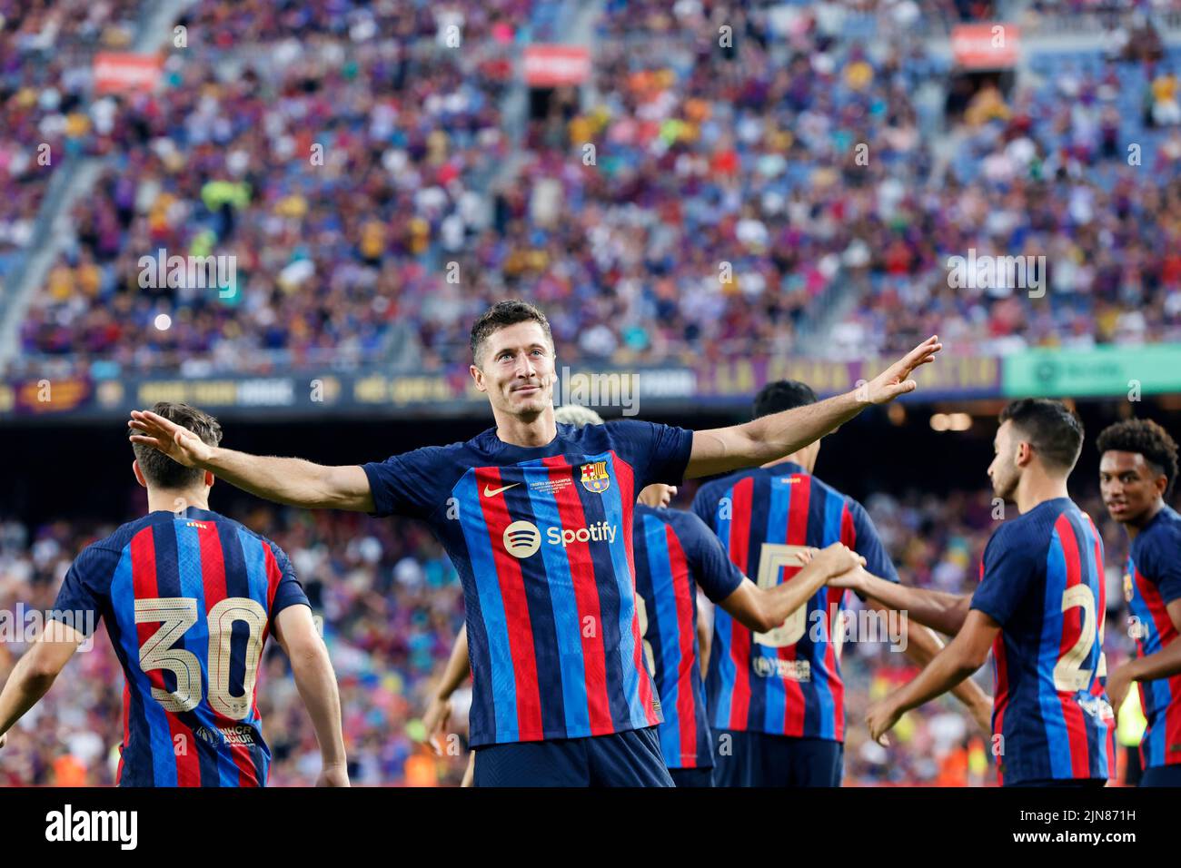 Barcelona, Spain. Credit: D. 7th Aug, 2022. Robert Lewandowski ...