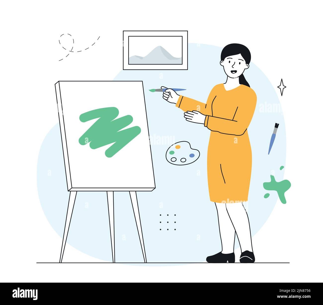 Female school drawing teacher Stock Vector Image & Art - Alamy