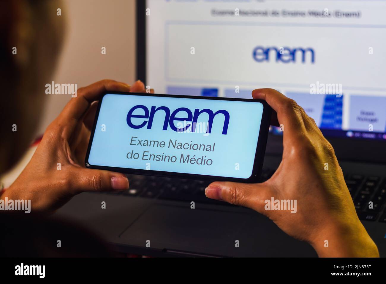 In this photo illustration, the Exame Nacional do Ensino Médio (ENEM ...