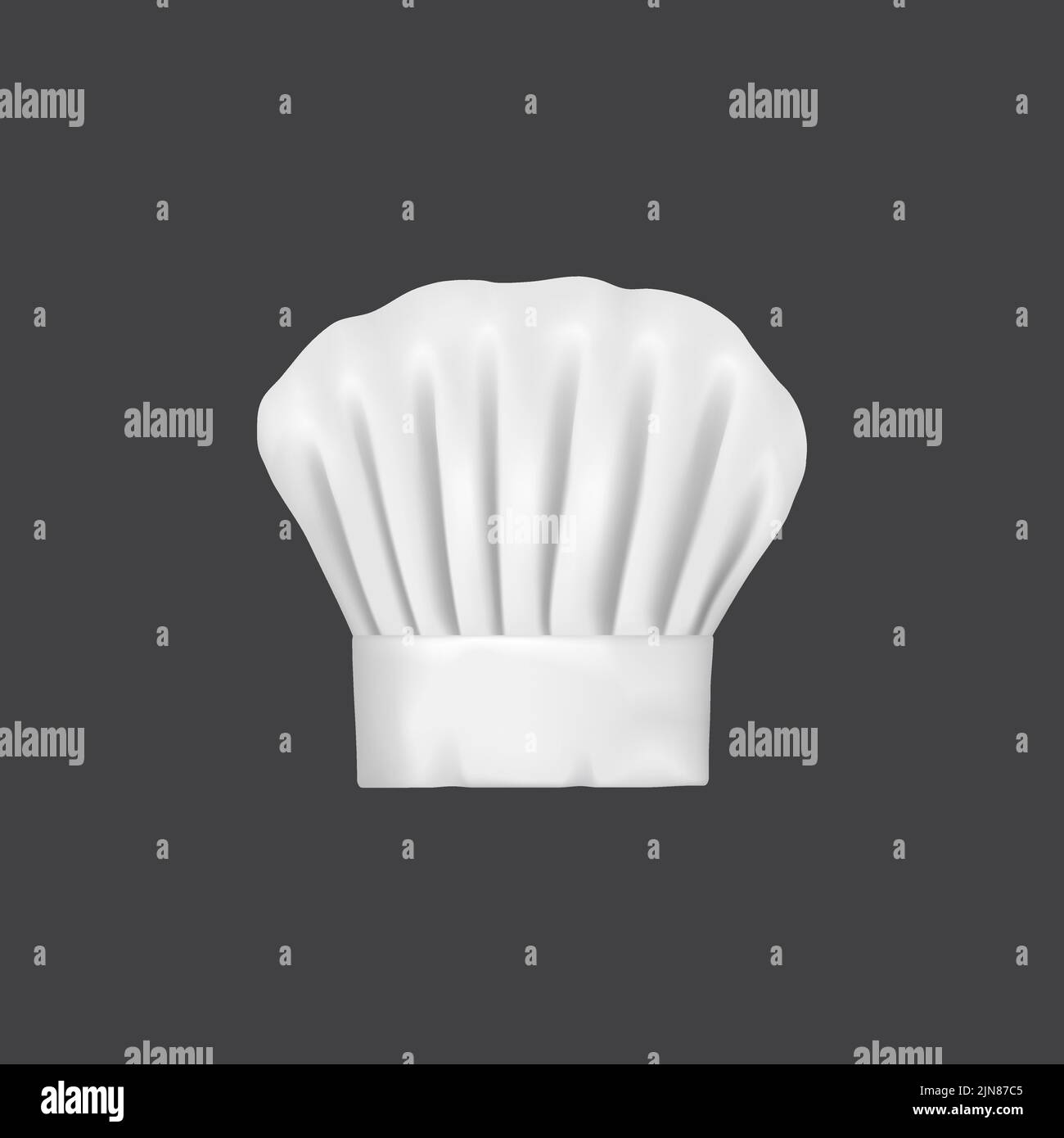 Realistic chef hat, cook cap and baker toque. 3d white chef hat ...