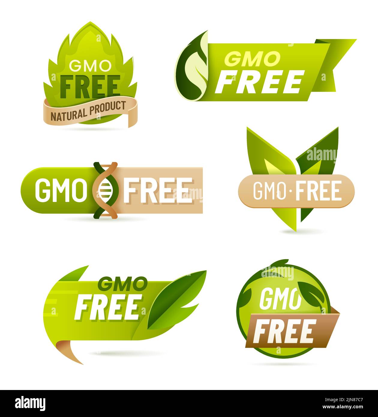Gmo Free Food Icons Or Labels Non Gmo Products Vector Icons Or Symbols
