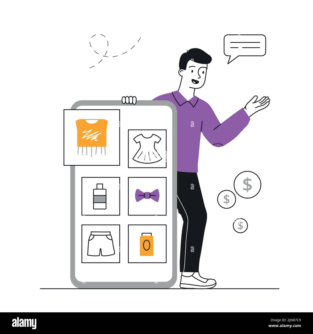 Online selling cartoon Stock Vector Images - Alamy