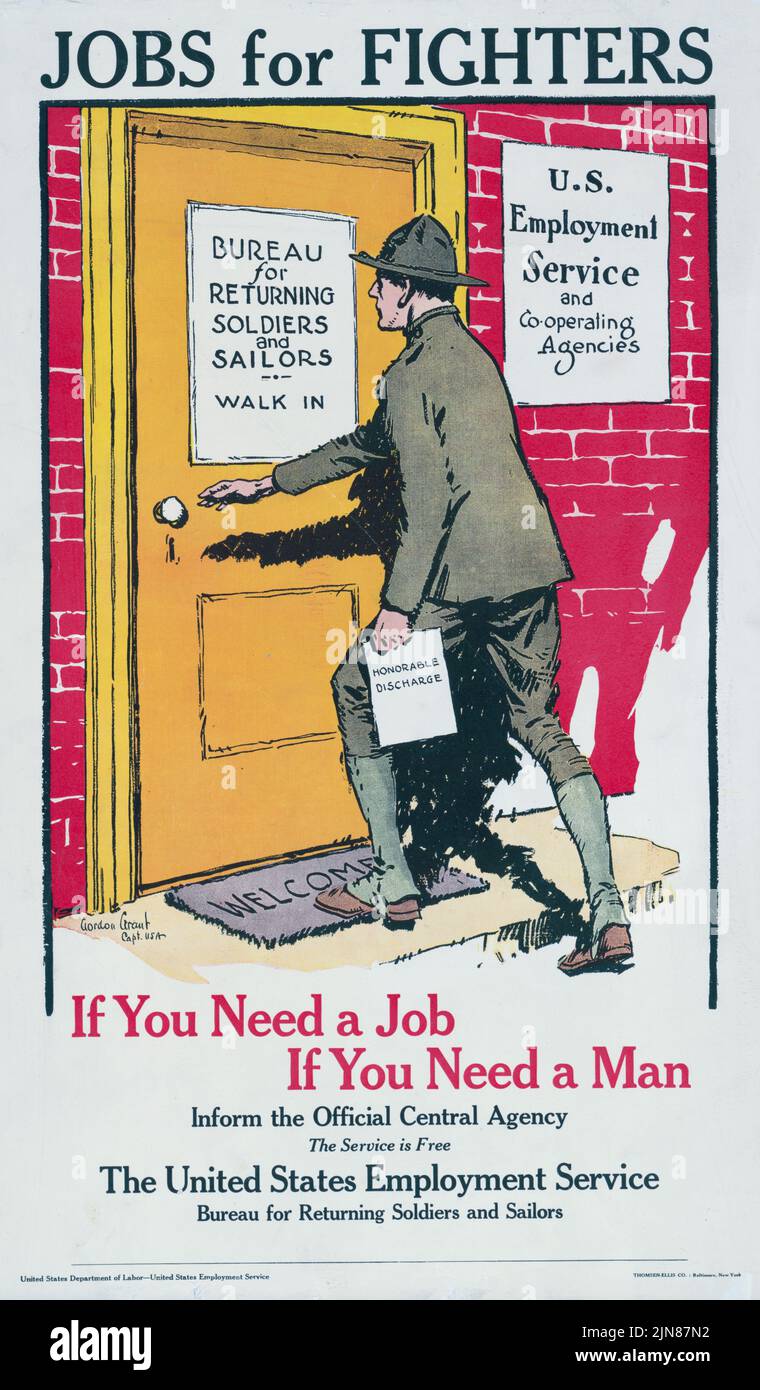 Us employment service poster hi-res stock photography and images - Alamy