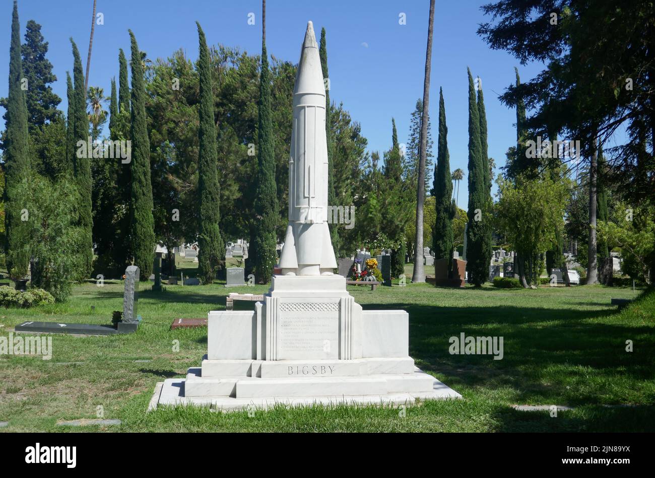 Los Angeles, California, USA 5th August 2022 Atlas Missile Grave Marker ...