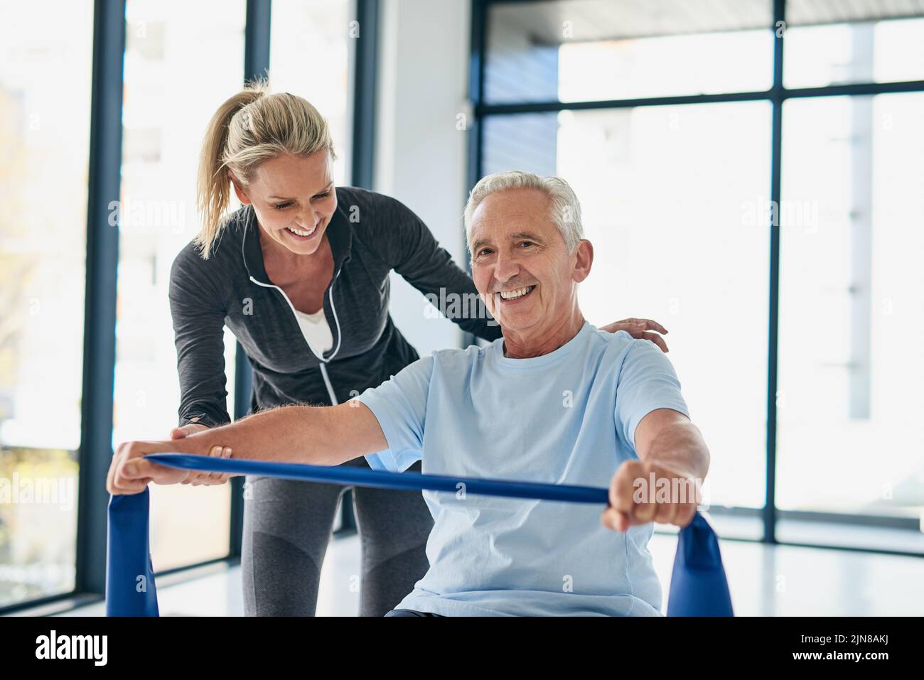 Shes been a great support to me. a female physiotherapist helping a ...