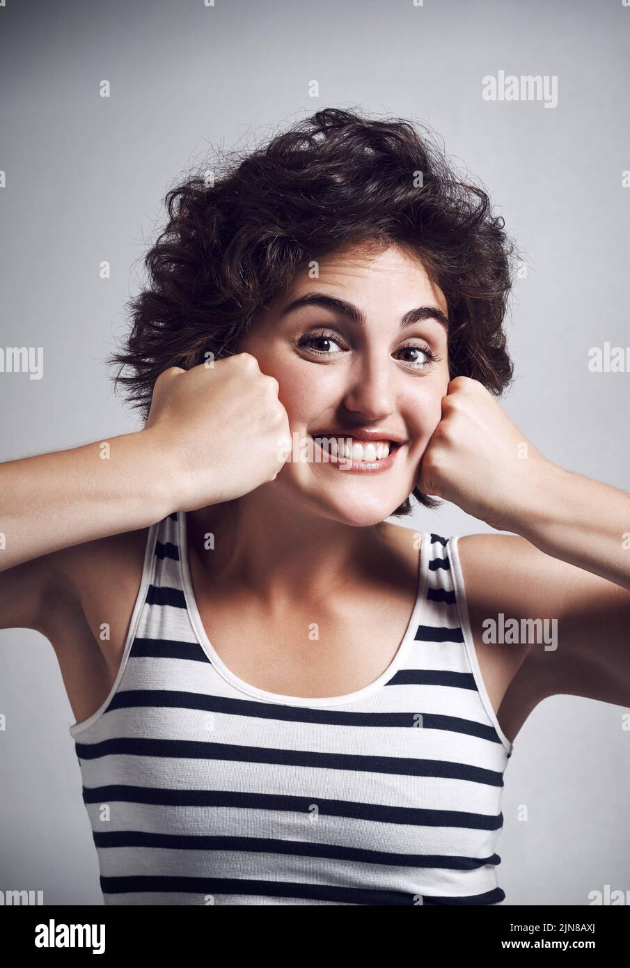 I like pushing myself to have fun. Studio portrait of an attractive ...