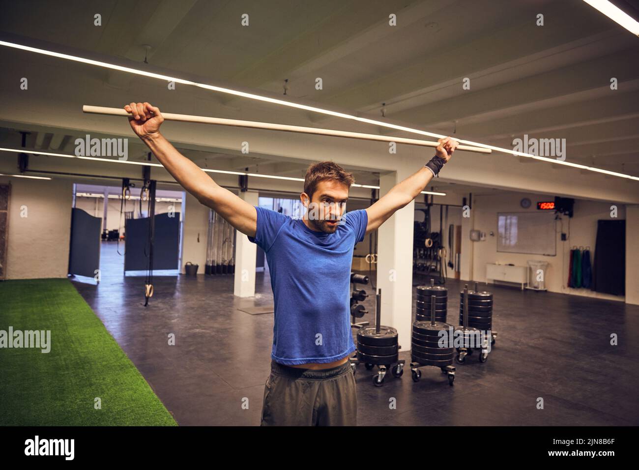 Young working out stick hi-res stock photography and images - Alamy
