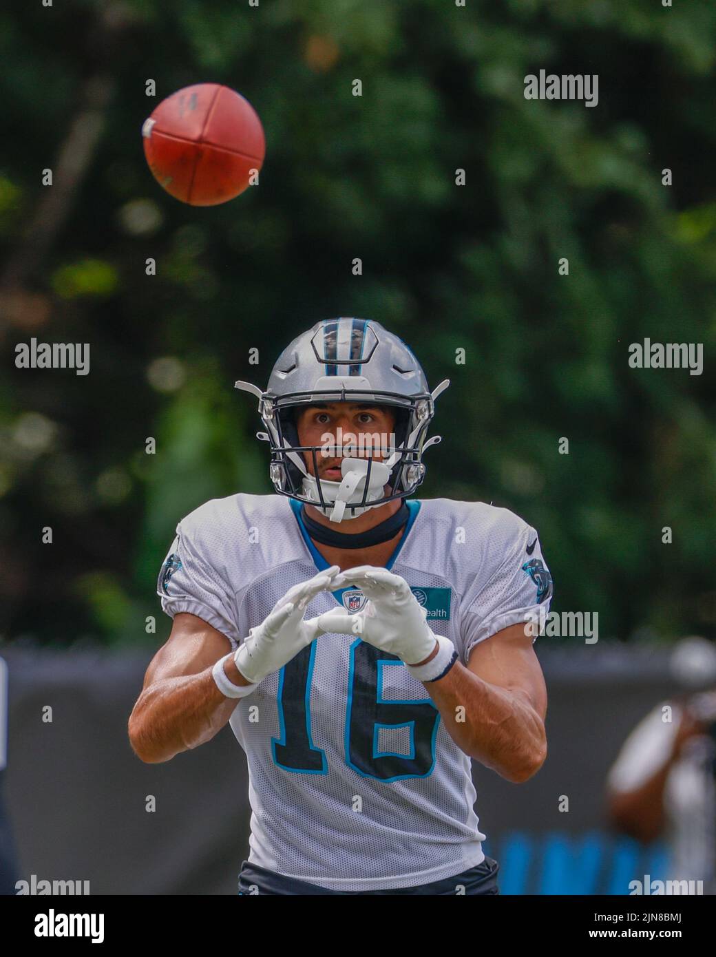 Spartanburg, SC USA; Wide receiver Brandon Zylstra (16) has his eyes on ...