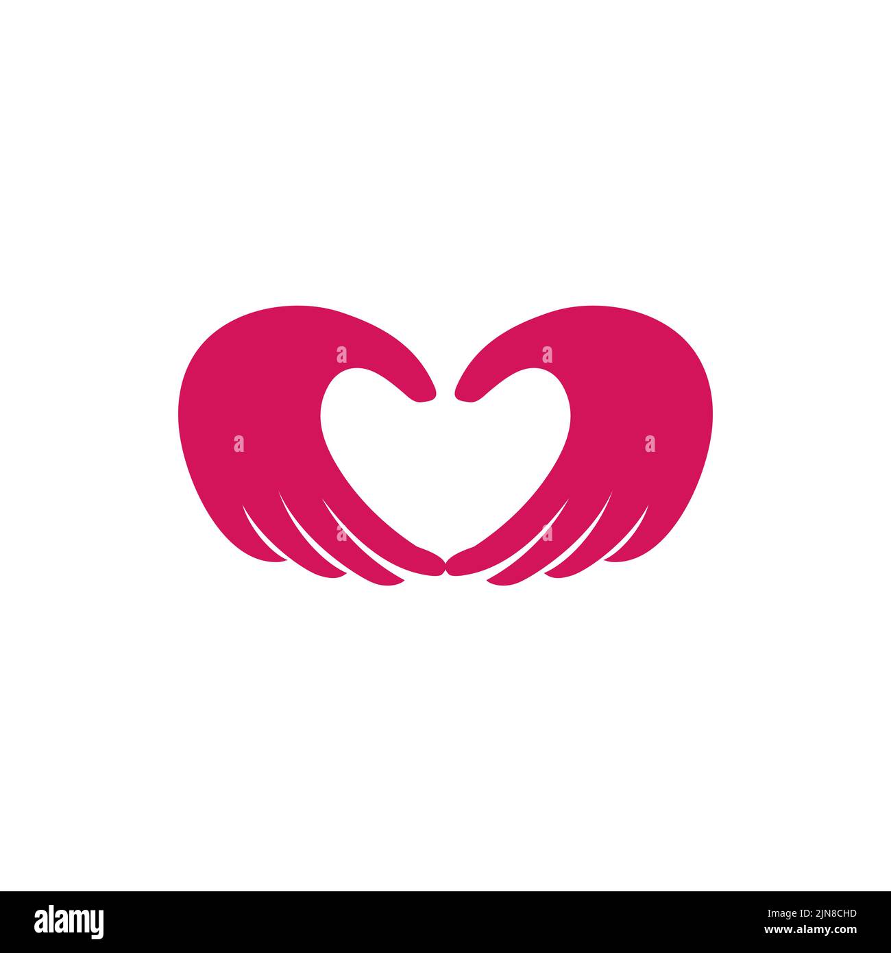 Love care logo design template. Hand with love shape illustration Stock ...