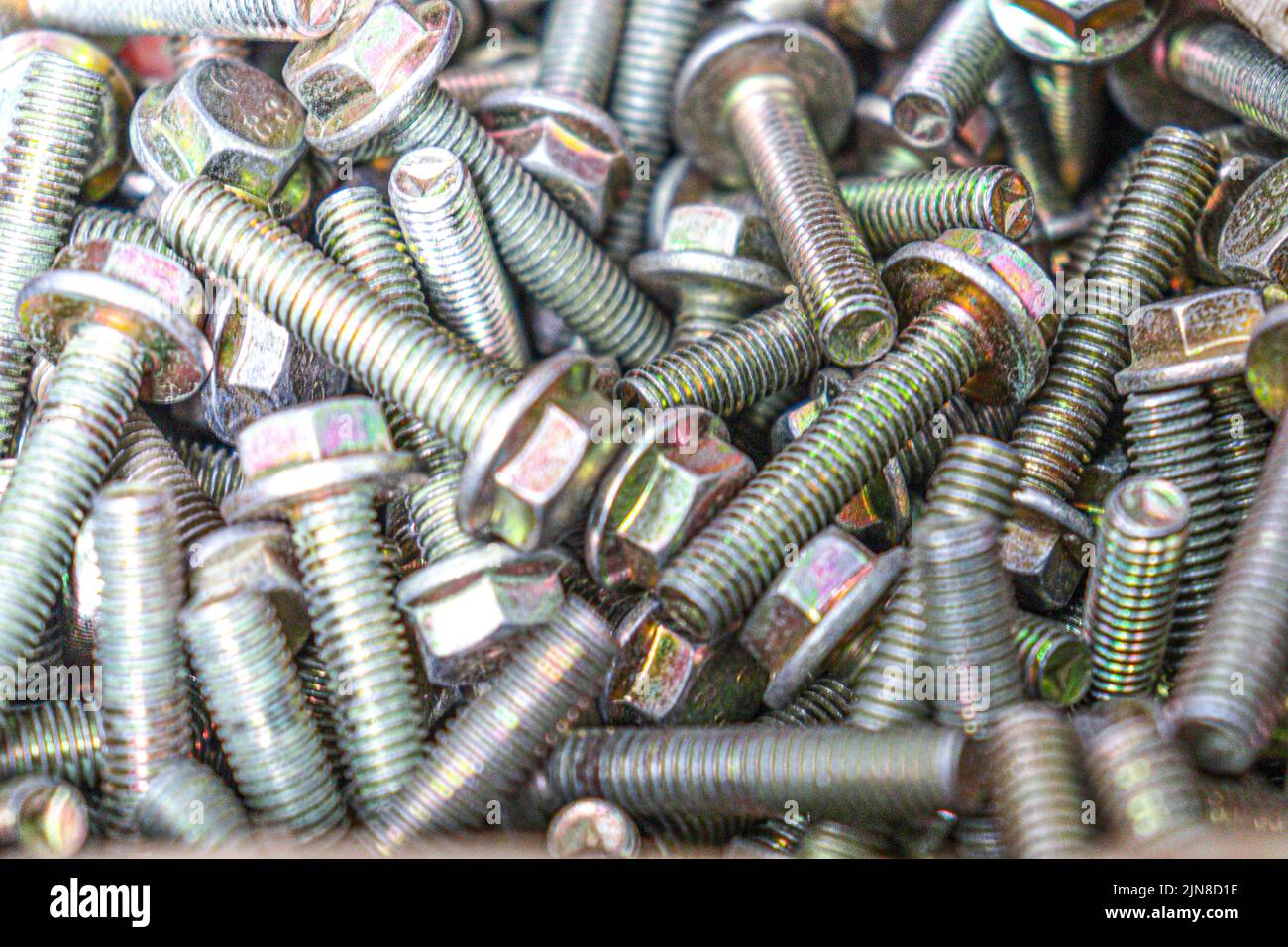 iron made nut and bolt stock on shop for sell Stock Photo - Alamy