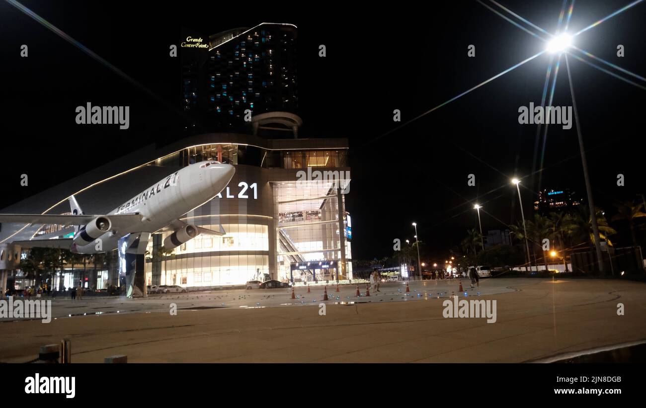 Airplane Plaza Terminal 21 Shopping Mall at Pattaya Dolphin Circle Star ...