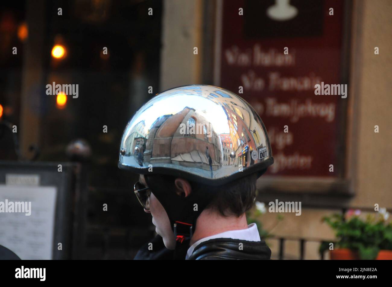 Reflection on a helmet Stock Photo - Alamy