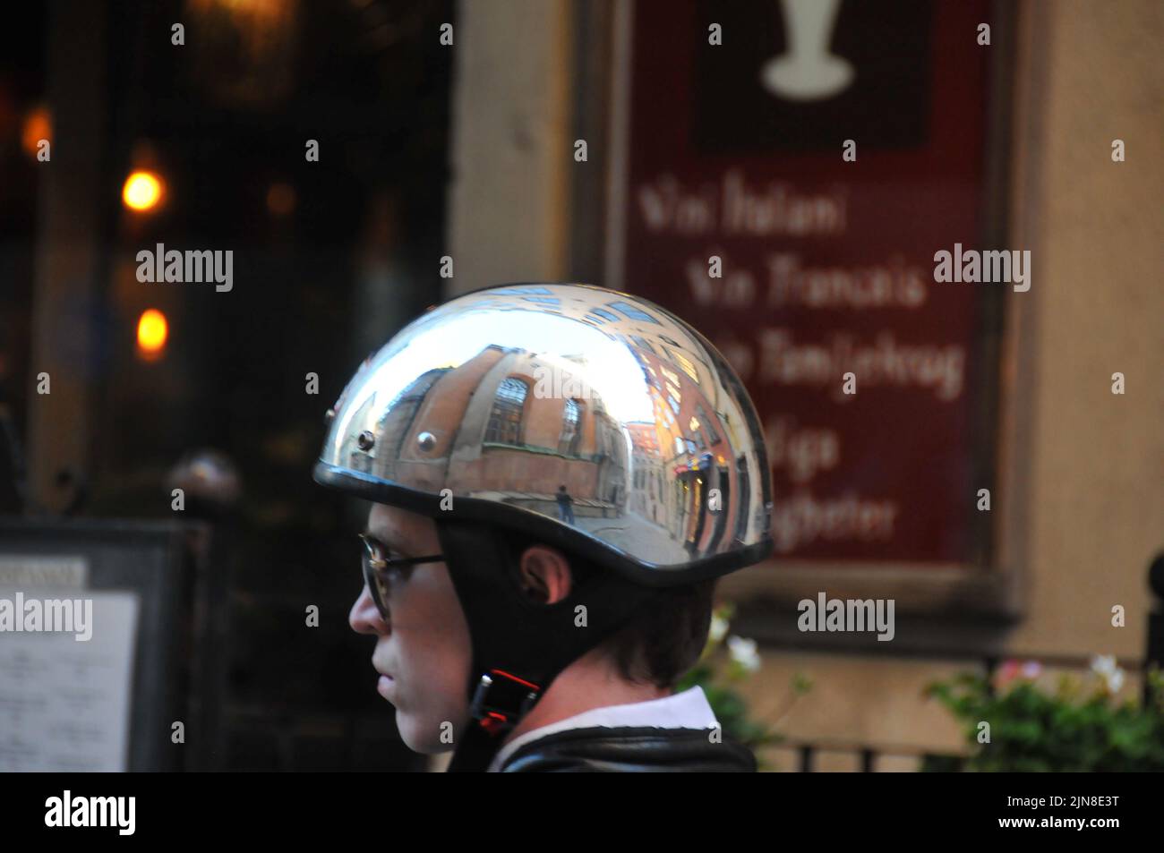 Reflection on a helmet Stock Photo - Alamy