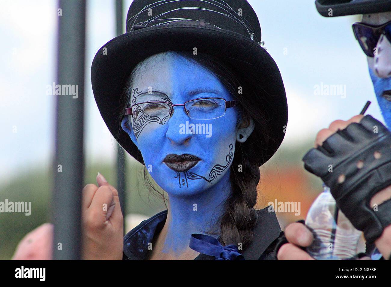 SIDMOUTH, DEVON, UK - AUGUST 8, 2017 Sidmouth Folk Festival performers ...