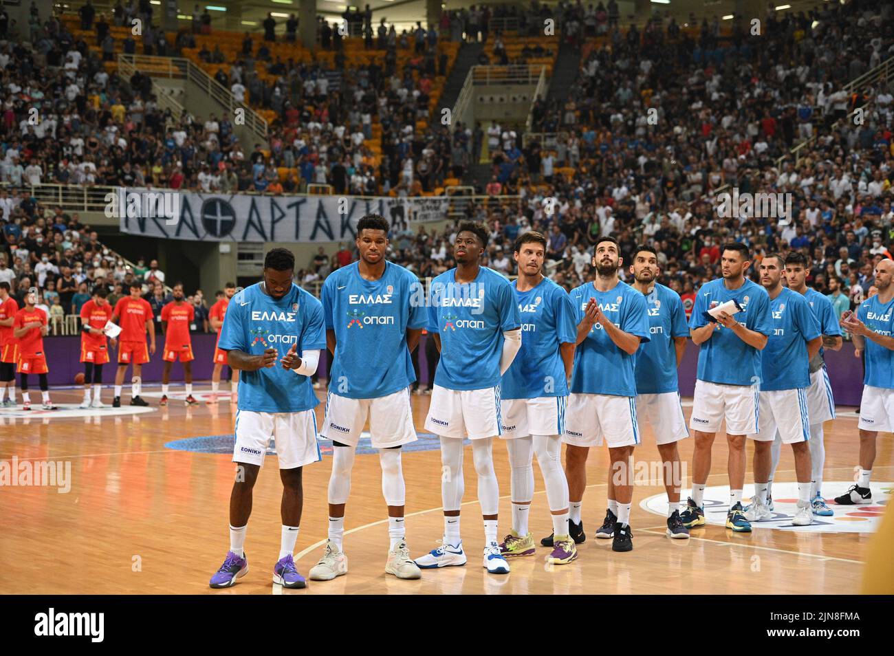 Greek National Team during the friendly match between the Greek ...