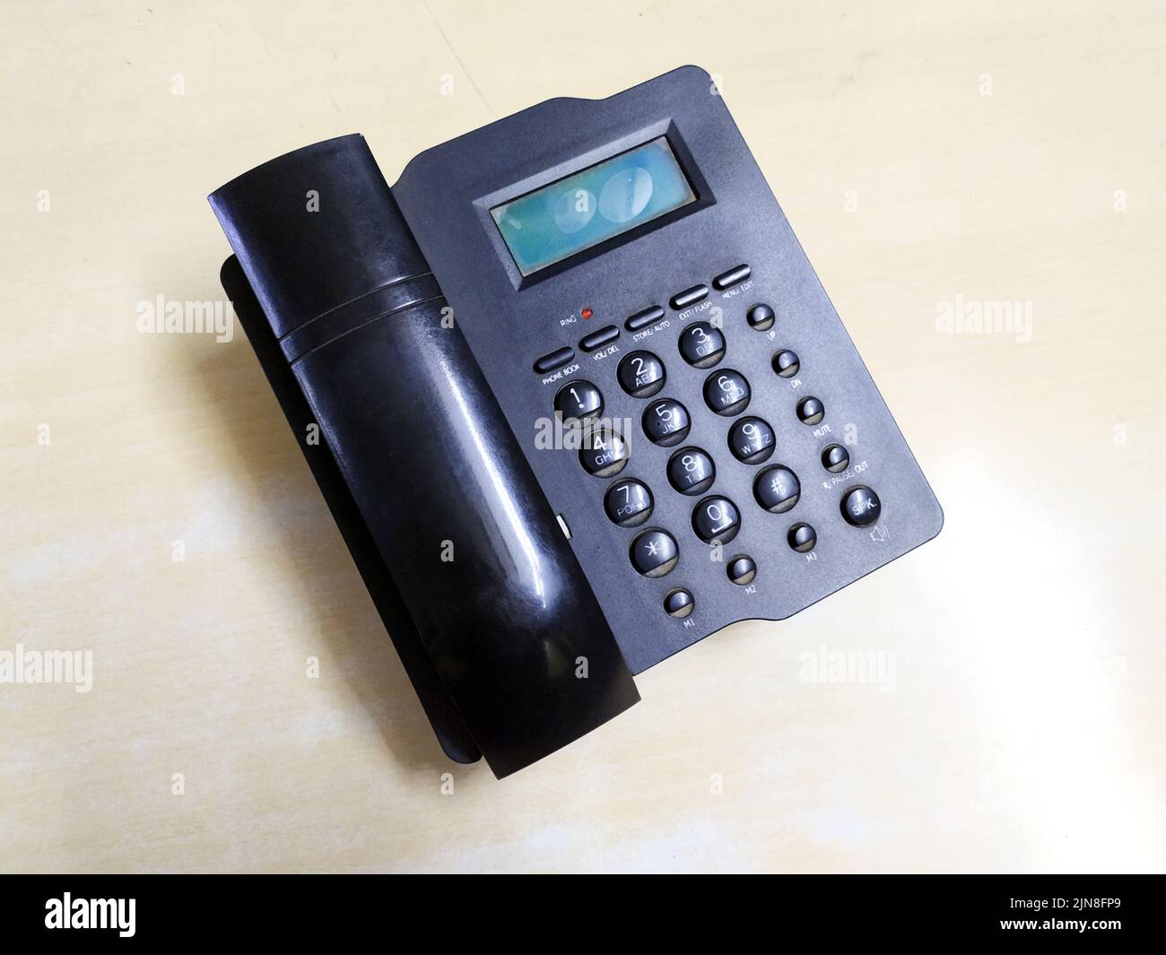 black old phone put on the table Stock Photo - Alamy