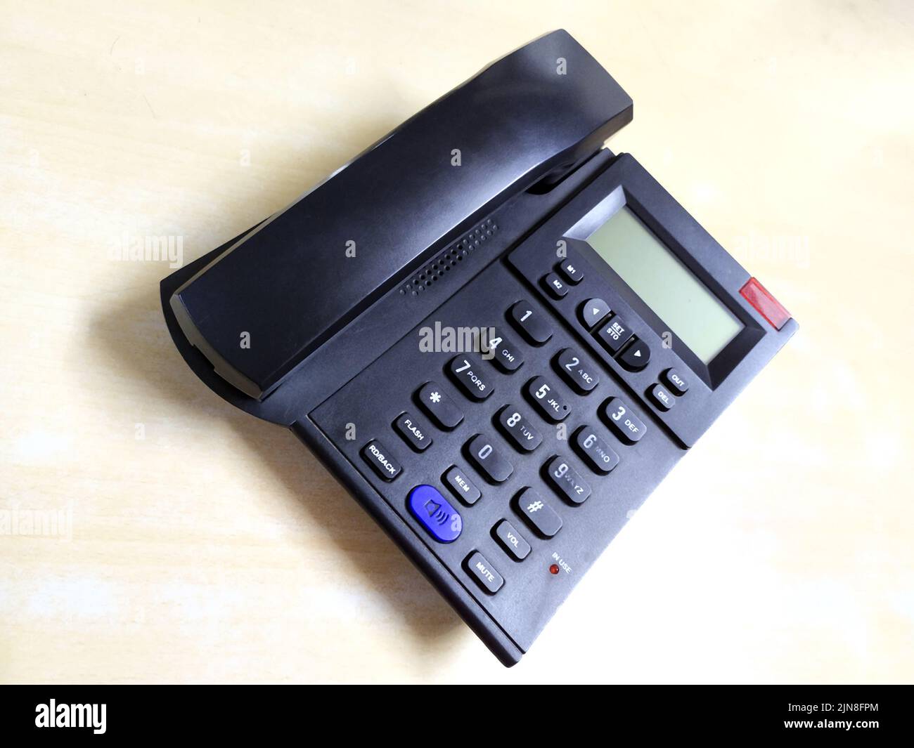 black old phone put on the table Stock Photo - Alamy