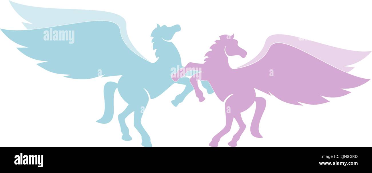 Horse flying illustration Stock Vector Images - Alamy