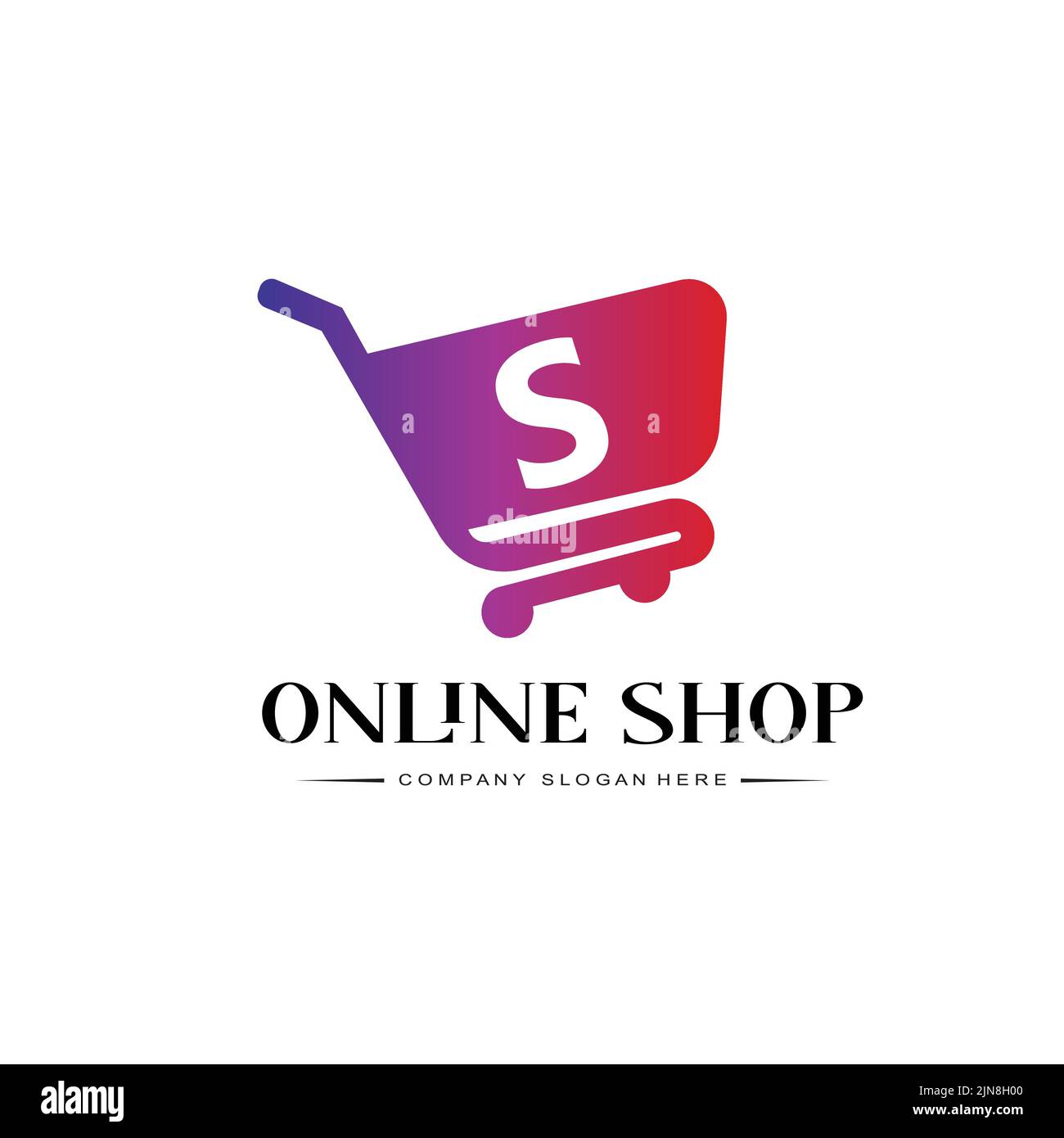 shopping cart trolley and bag logo symbol vector with letter S Stock ...