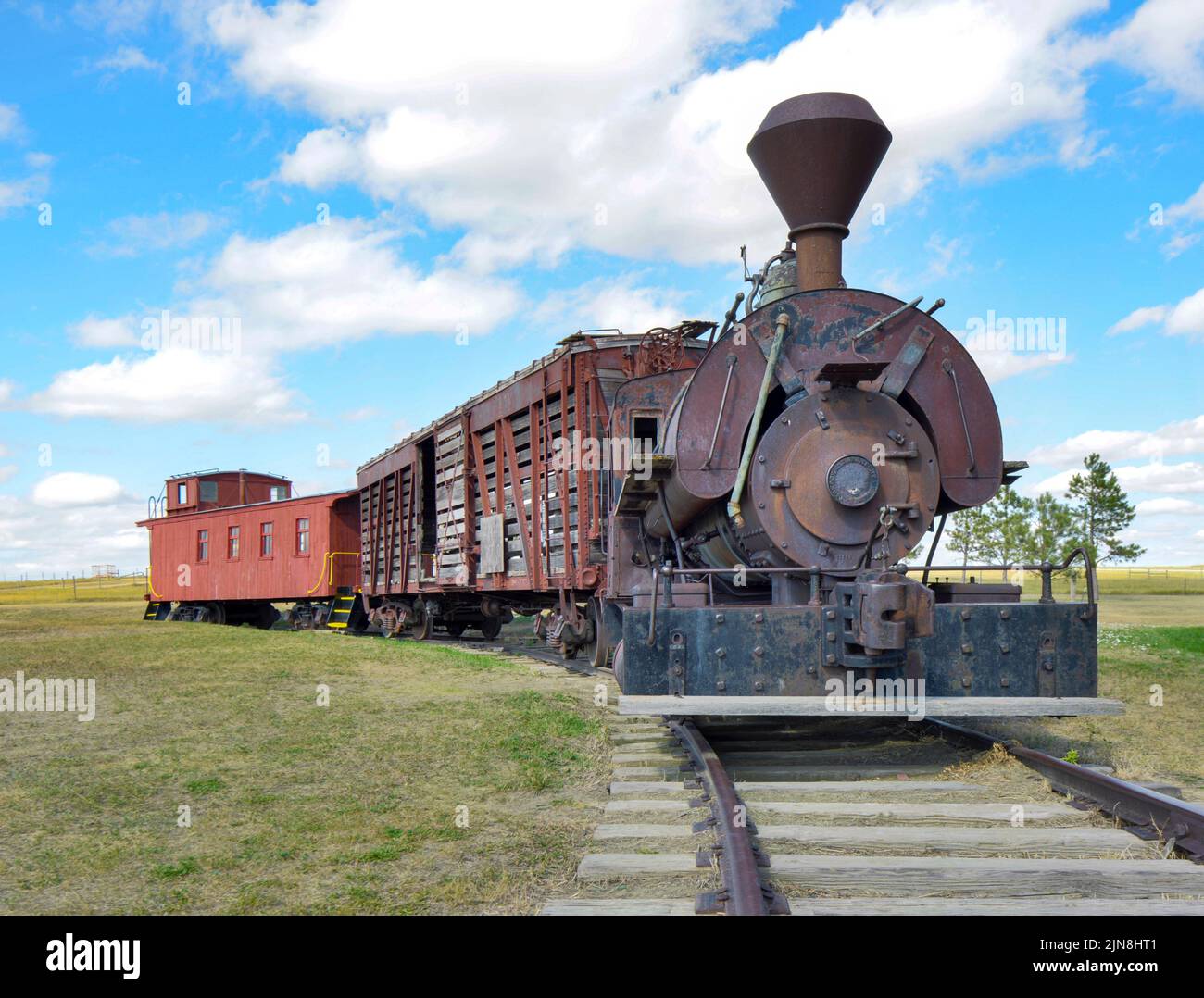 Old abandoned steam train at 1880 town in South Dakota Stock Photo - Alamy