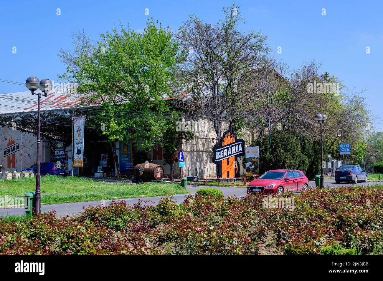 Bucharest, Romania - 30 April 2021: Entry to Beraria H restaurant in ...