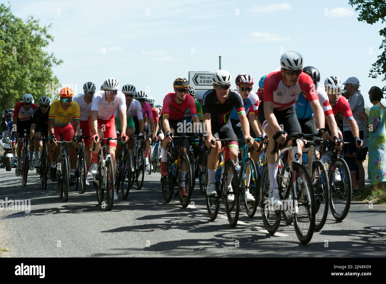 The 2022 Commonwealth Games men`s cycling road race, approaching ...