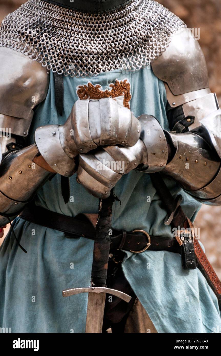 Medieval warrior ready for fight Stock Photo - Alamy