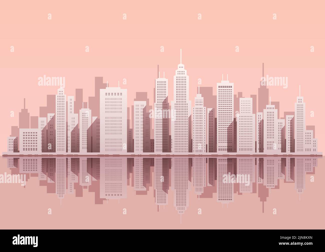 Vector Cityscape With Skyscrapers With Text Space. Vector Illustration ...