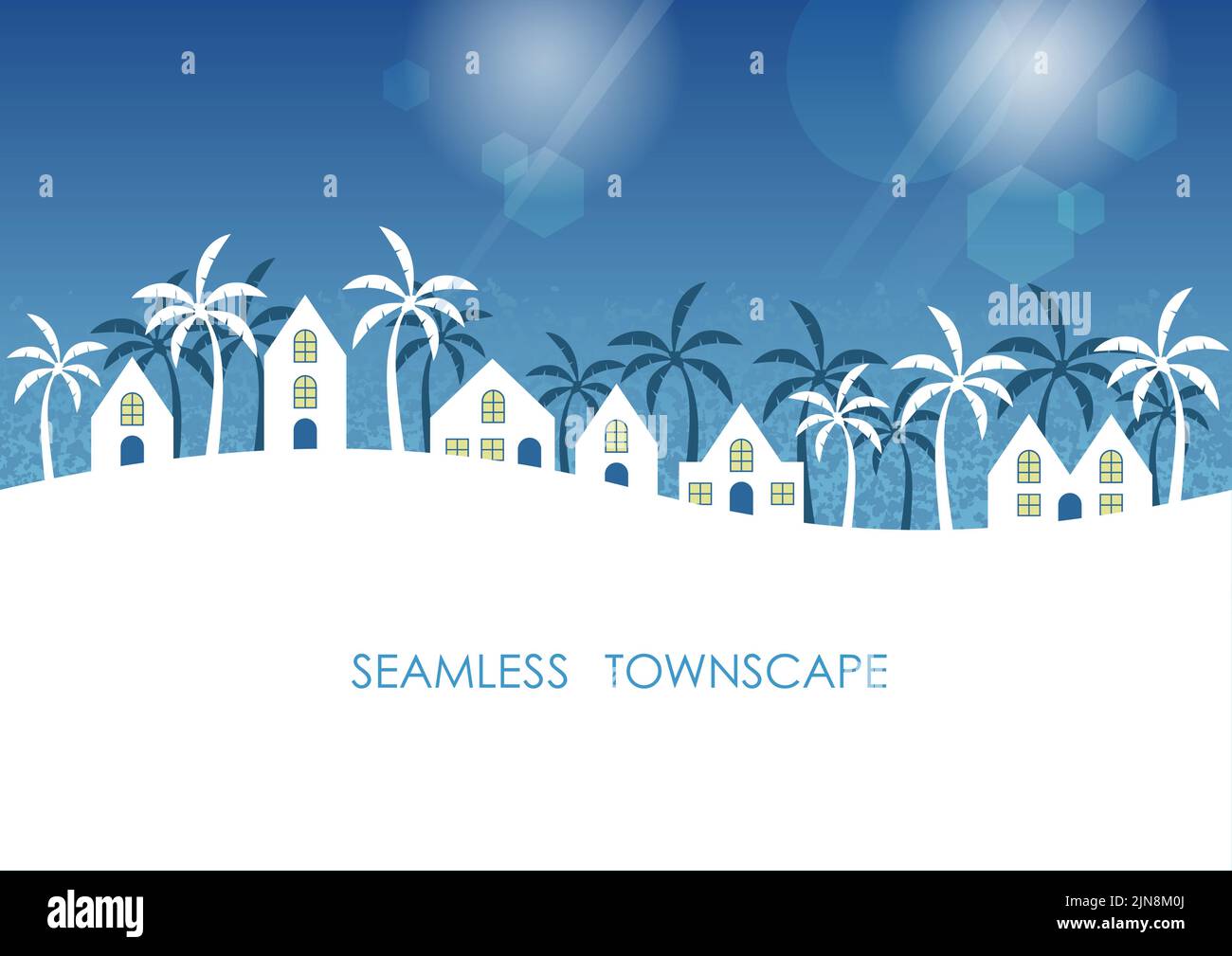 Seamless Townscape With Text Space Isolated On A White Background ...
